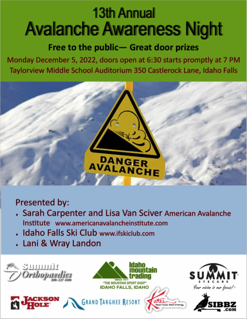 Avalanche Awareness Night in Idaho Falls – Bridger-Teton Avalanche Center